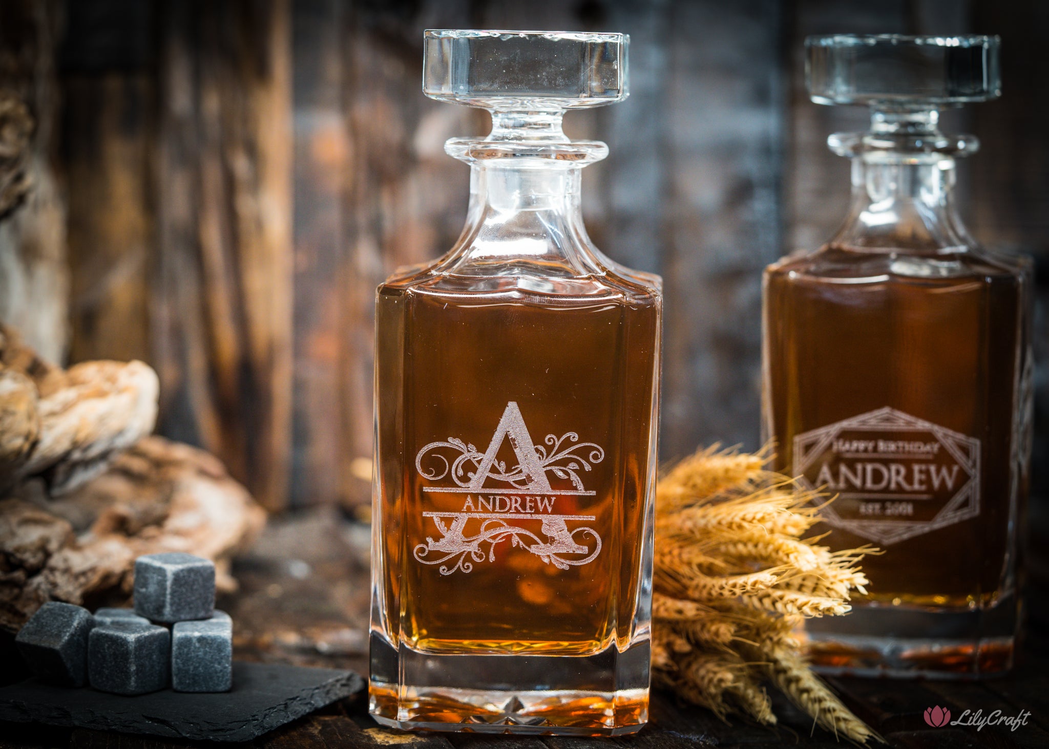 Monogrammed Whiskey Decanter