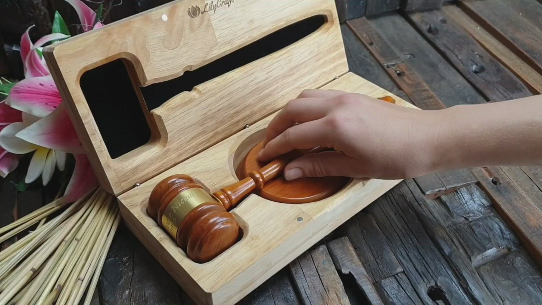 Personalized Gavel - Engraved Auctioneers Mallet Gift Set